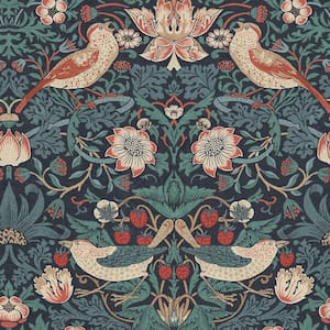WILLIAM MORRIS AT HOME Strawberry Thief Rich Green Wallpaper Sample ...