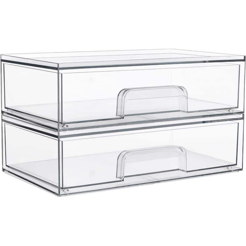 CLAVIE 2 Transparent Stackable Cosmetic Storage Boxes HD-VCO-TP-2 - The ...