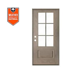 Krosswood Doors 36 in. x 79 in. Modern Farmhouse 6 Lite Clear Glass ...