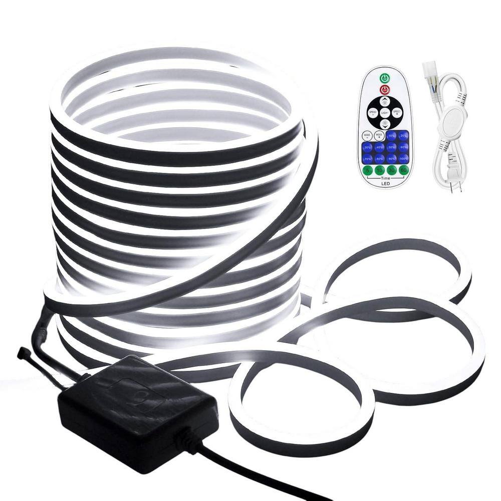 phyfalip 50 ft. Cold White Plug-in Integrated LED Rope light with ...