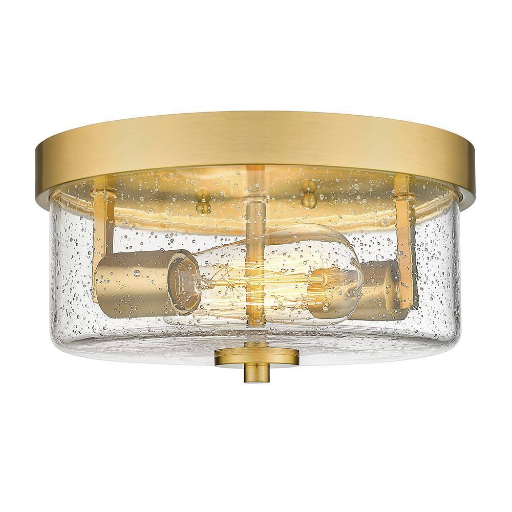 Seeded Glass Flush Mount Light
