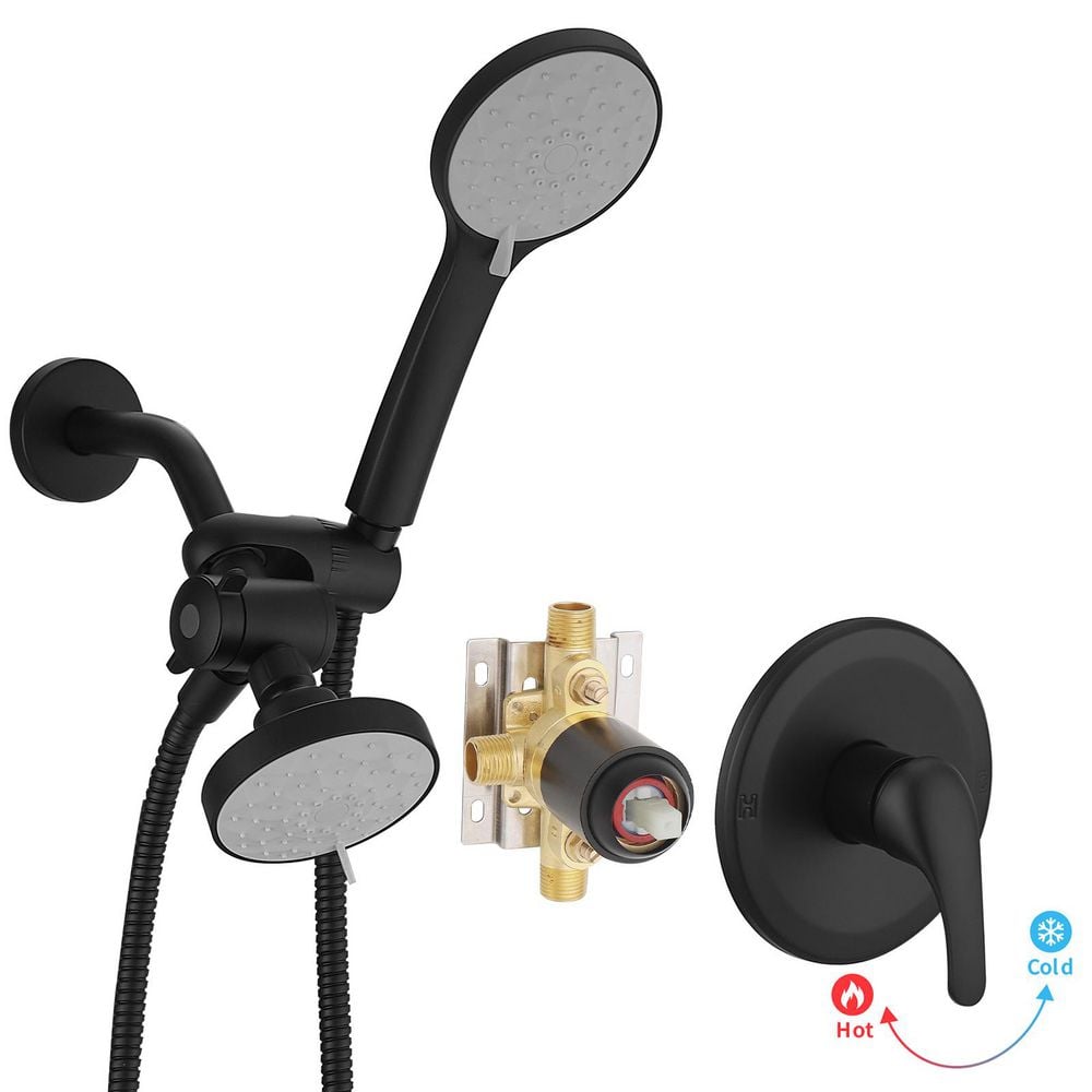 BWE Single-Handle 4-Spray Dual Shower Faucet Set Trim Kit 1.8 GPM with ...