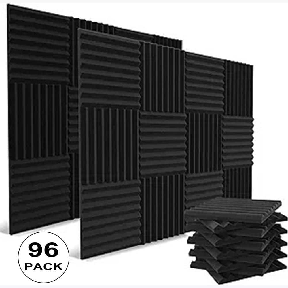 1 in. x 12 in. x 12 in. Sound Absorbing Acoustic Self-adhesive Panel ...