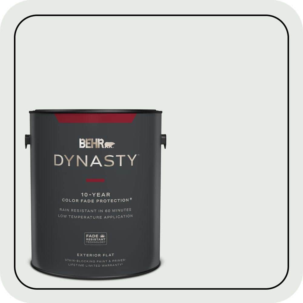 BEHR DYNASTY 1 gal. #BL-W08 Frothy Surf Flat Exterior Stain-Blocking ...