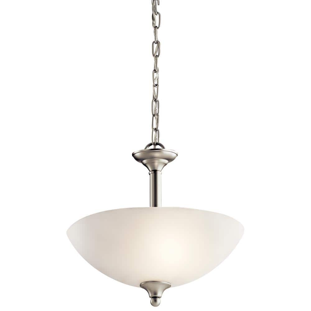 KICHLER Jolie 2-Light Brushed Nickel Transitional Shaded Kitchen ...