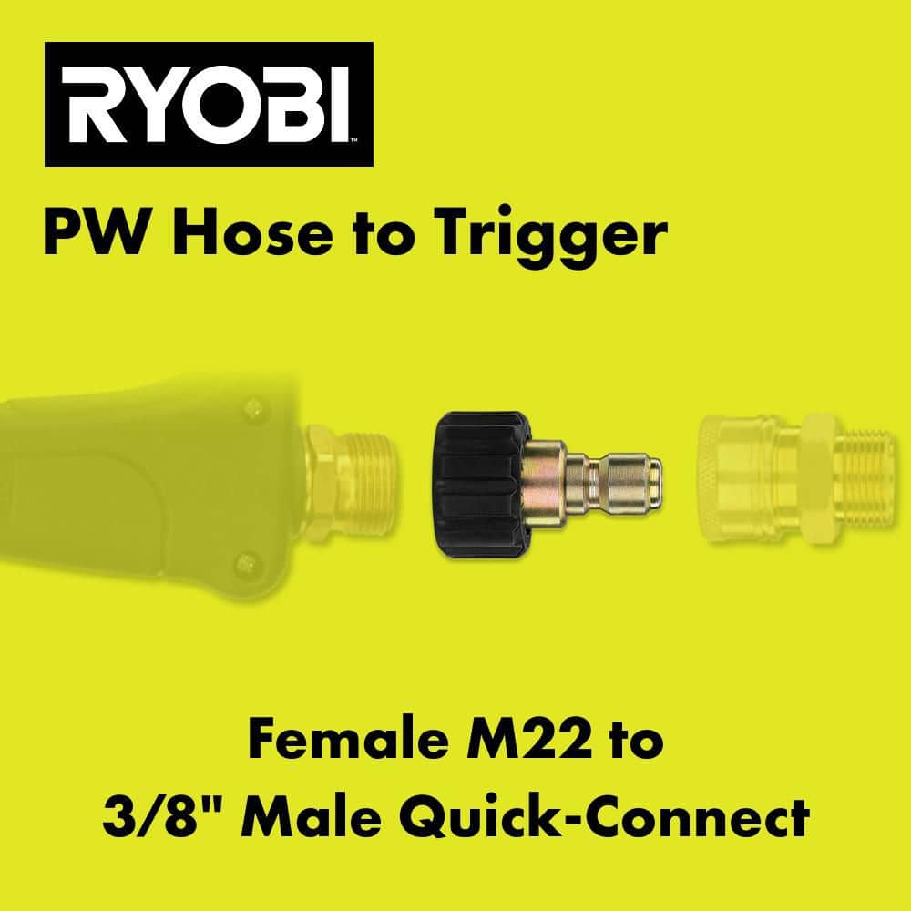 Reviews for RYOBI Female M22 x 3/8 in. Male Quick-Connect Connector for ...