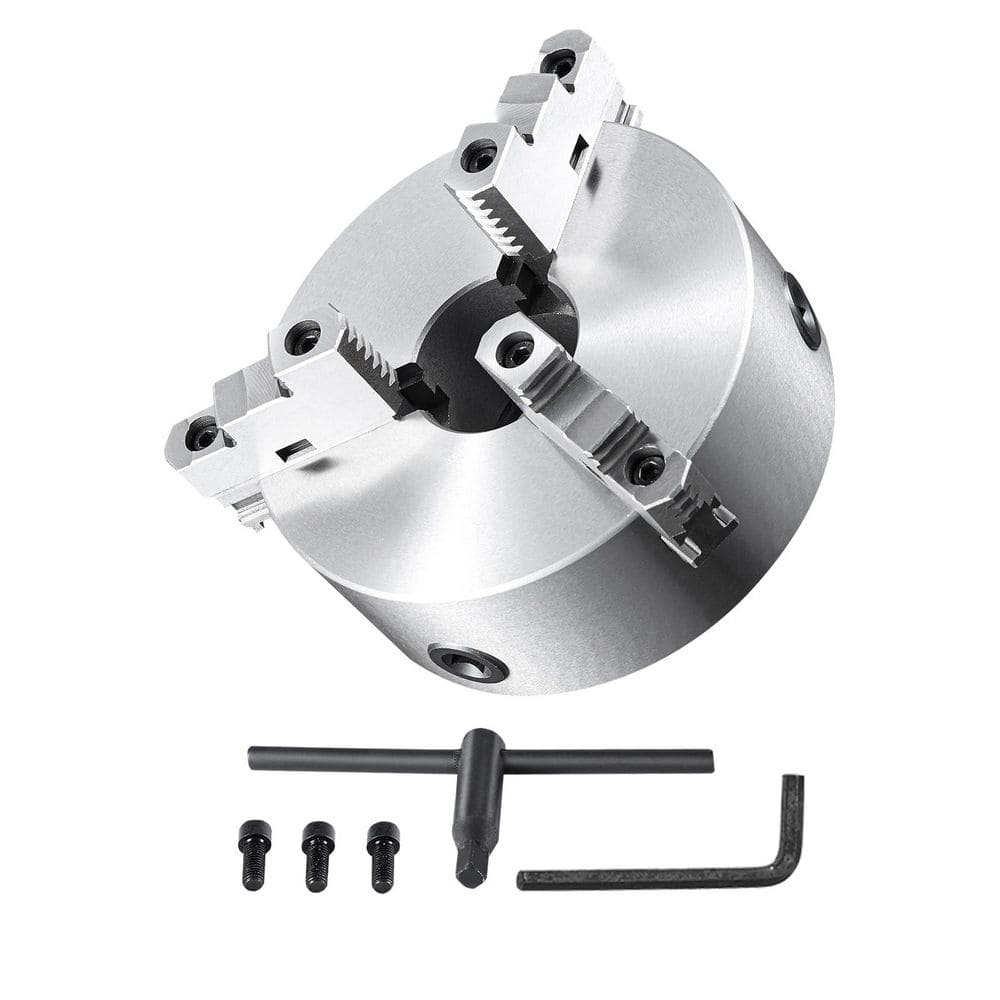 SKYSHALO 3-Jaw Lathe Chuck, 8 in. Self-Centering Lathe Chuck, 0.16-8 in ...