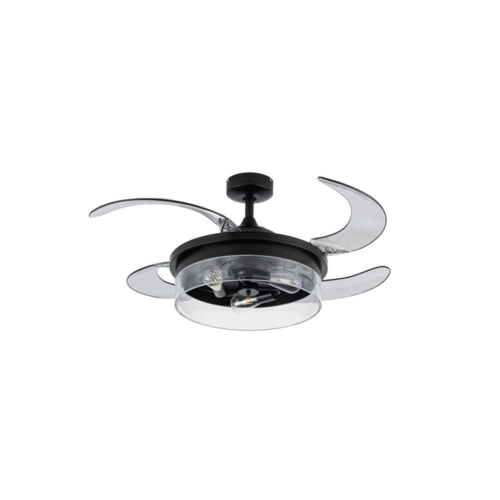 Fanaway Brisbane 48 in. Indoor Matt Black Retractable Ceiling Fan with ...