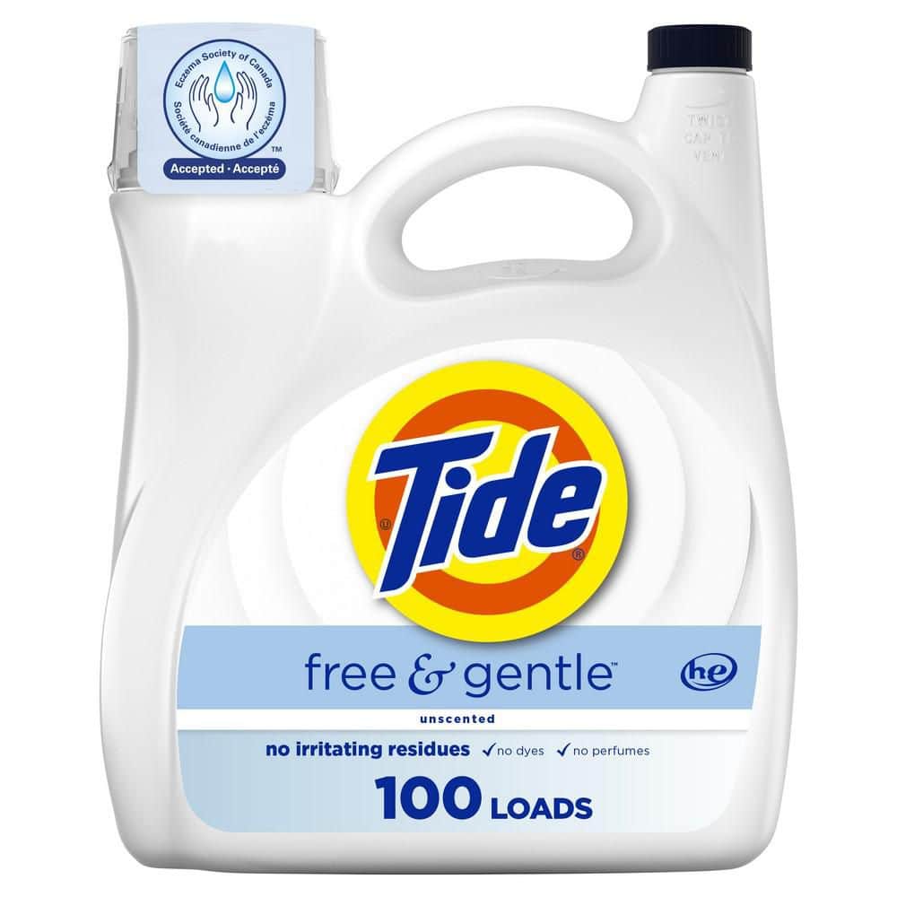 Tide Free and Gentle Liquid Laundry Detergent, 100-Loads, 132 fl. oz ...