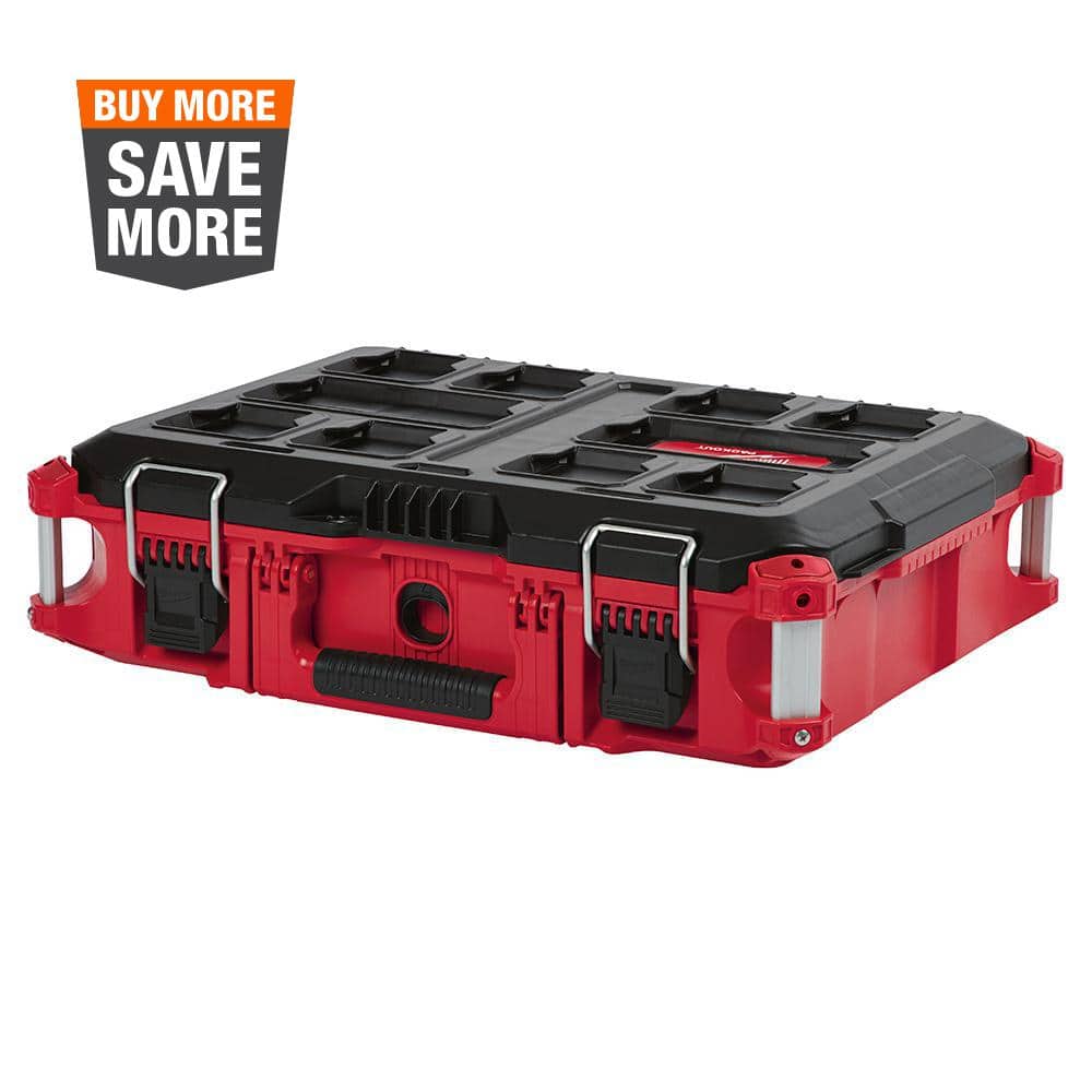 Milwaukee PACKOUT 22 in. Medium Red Tool Box with 75 lbs. Weight ...