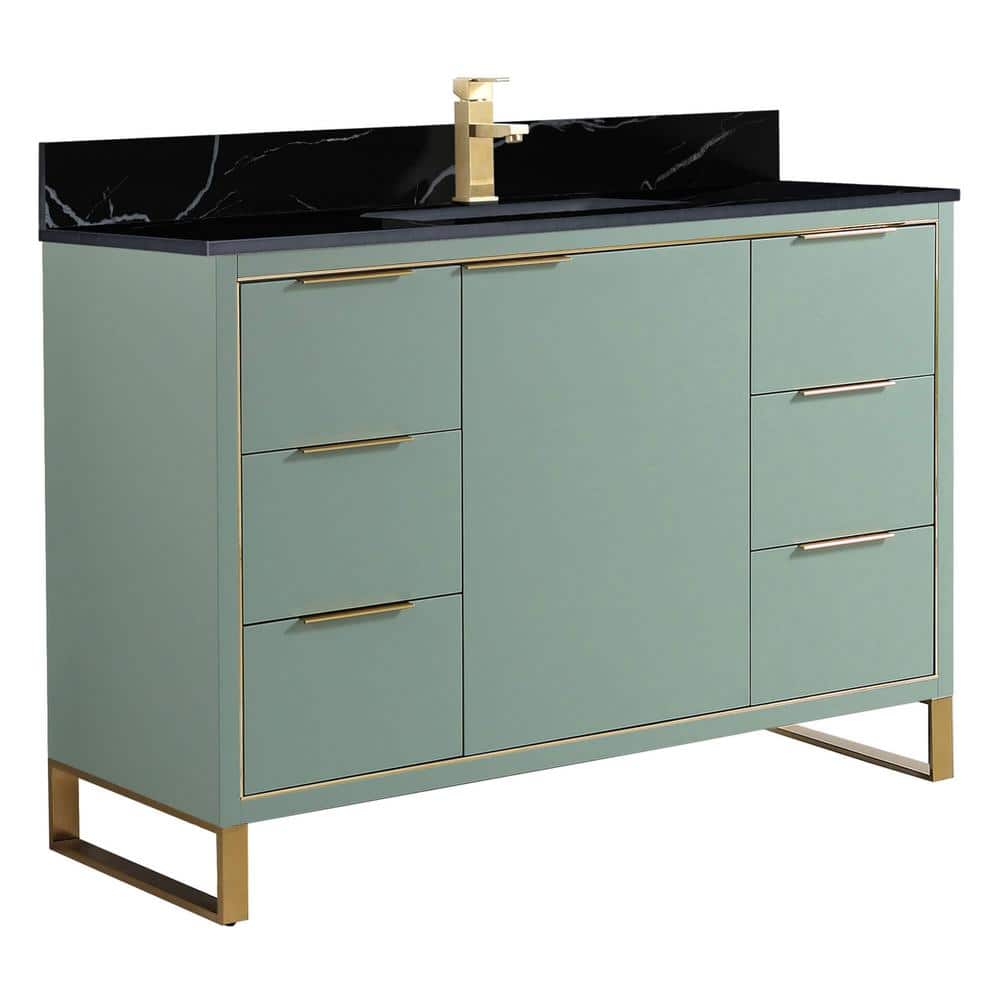 FINE FIXTURES Opulence 48 in. W x 18 in. D x 33.5 in. H Single Sink ...