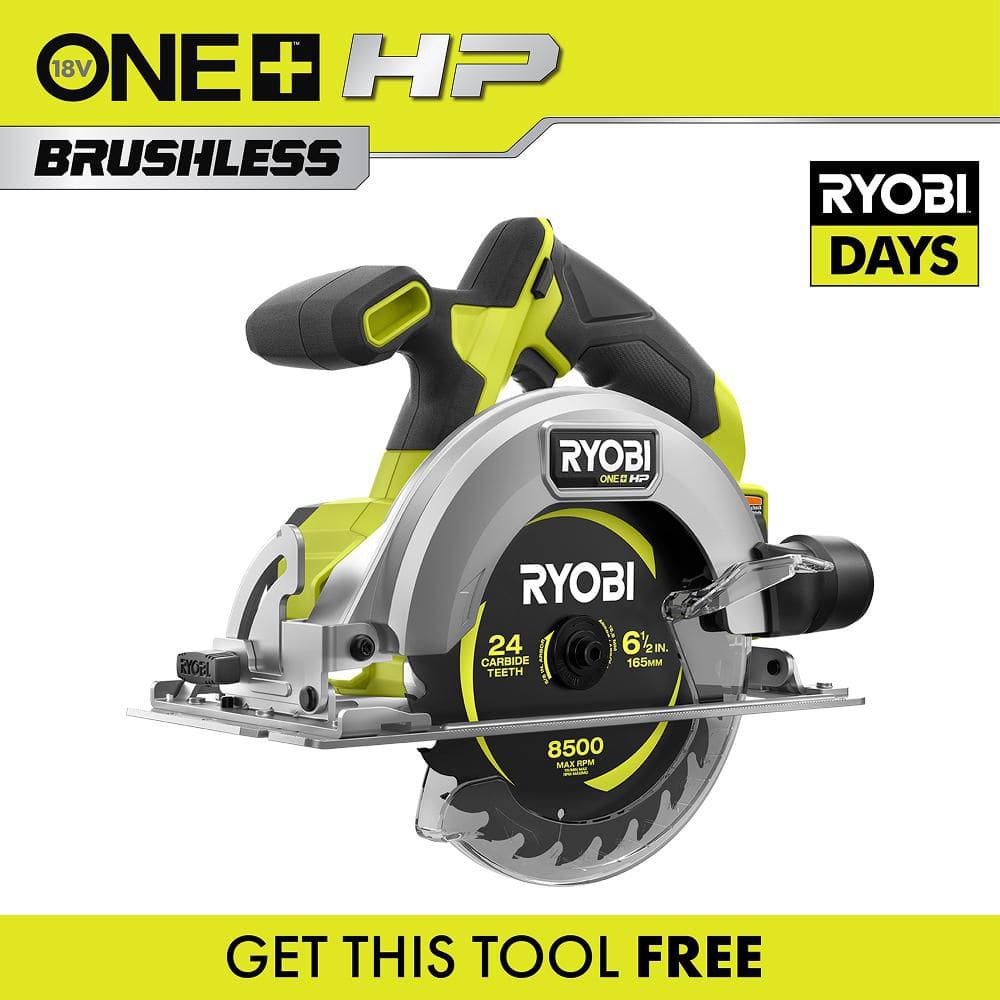 RYOBI ONE+ HP 18V Brushless Cordless Compact 6-1/2 in. Circular Saw ...