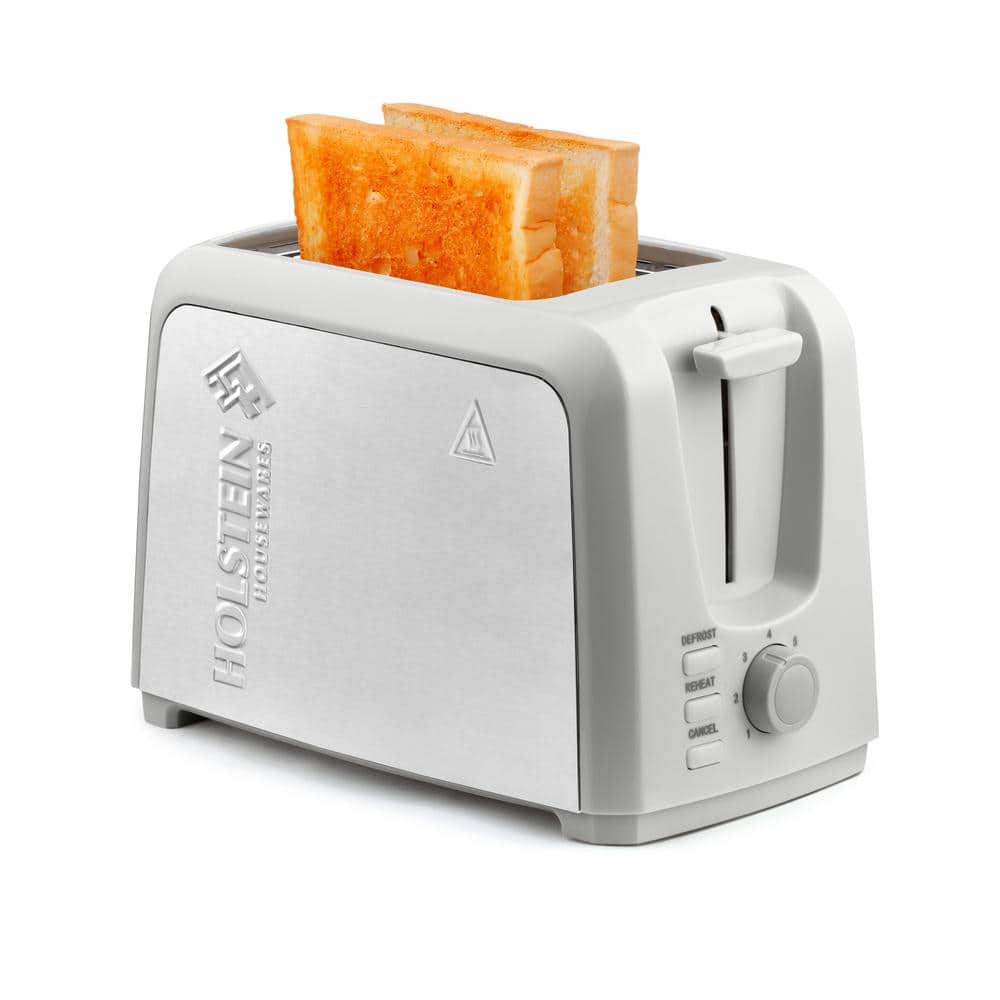 HOLSTEIN HOUSEWARES 2-Slice Gray Toaster with Seven Browning Levels ...
