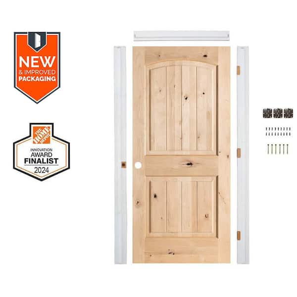 Krosswood Doors 24in.x80in. Knotty Alder 2Panel Right-Hand TopArch VG ...