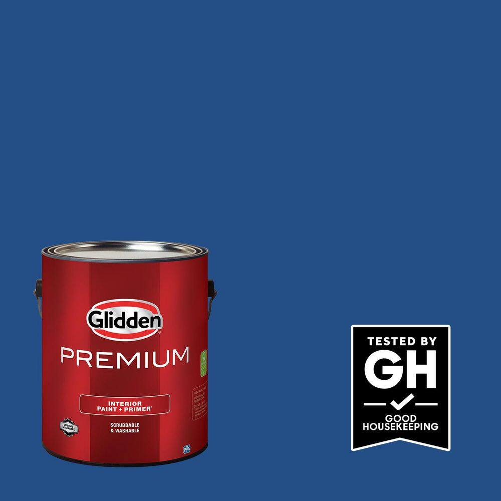 Glidden Premium 1 gal. PPG1161-7 Brilliant Blue Semi-Gloss Interior ...