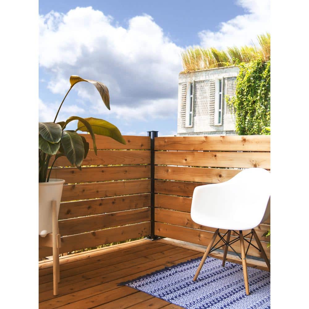 HOFT Corner Post Kit 44 in. x 3 in. x 3 in. Black Aluminum Railing ...