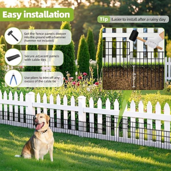 KIWDZFU Garden Fence Panels 35 ft. x 13 in. Rustproof Metal Wire Animal ...