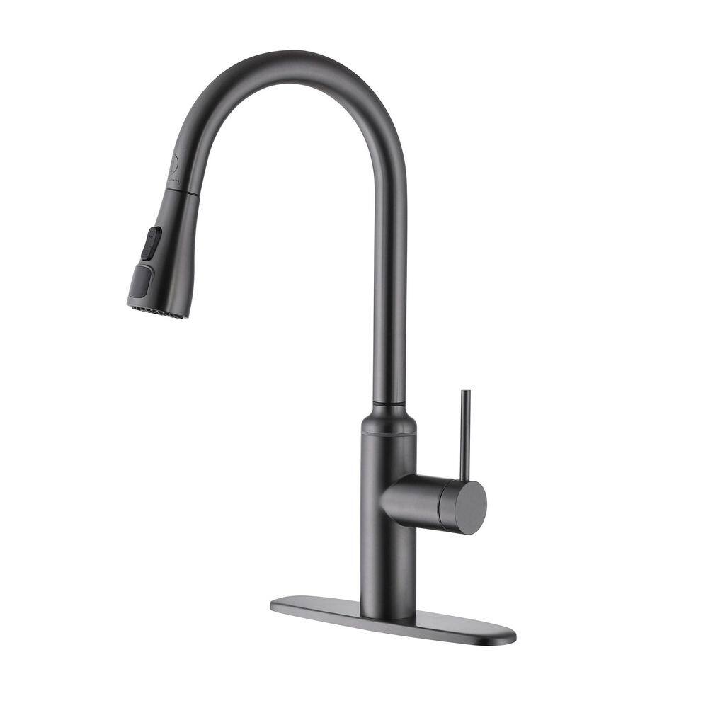 FLG Single Handle Touch on Pull Down Sprayer Kitchen Faucet with 360 ...