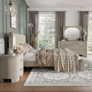 Furniture of America Falkner Modern 4-Piece Natural Wood Queen Panel ...