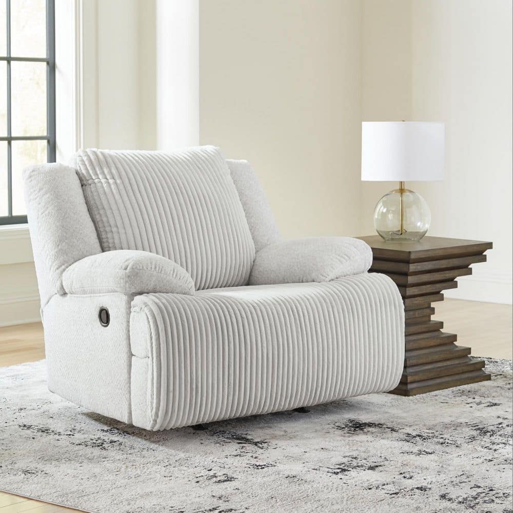 Signature DESIGN BY ASHLEY Top Tier White Polyester Rocker Recliner ...