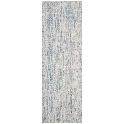 SAFAVIEH Abstract Dark Blue/Rust 6 ft. x 6 ft. Square Solid Area Rug ...