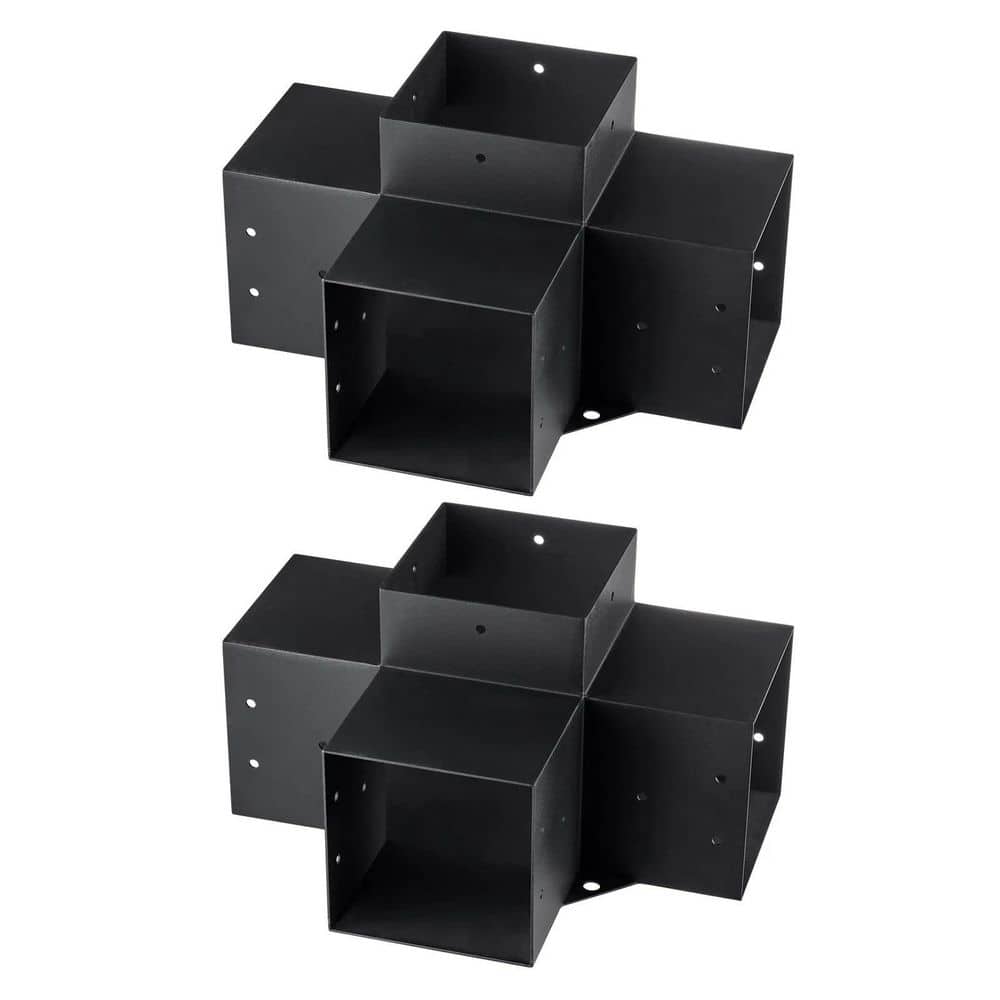 Amamoi 6 in. x 6 in. Carbon Steel Four-Way Pergola Bracket Kit [Outdoor ...