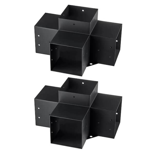 Amamoi 6 in. x 6 in. Carbon Steel Four-Way Pergola Bracket Kit [Outdoor ...