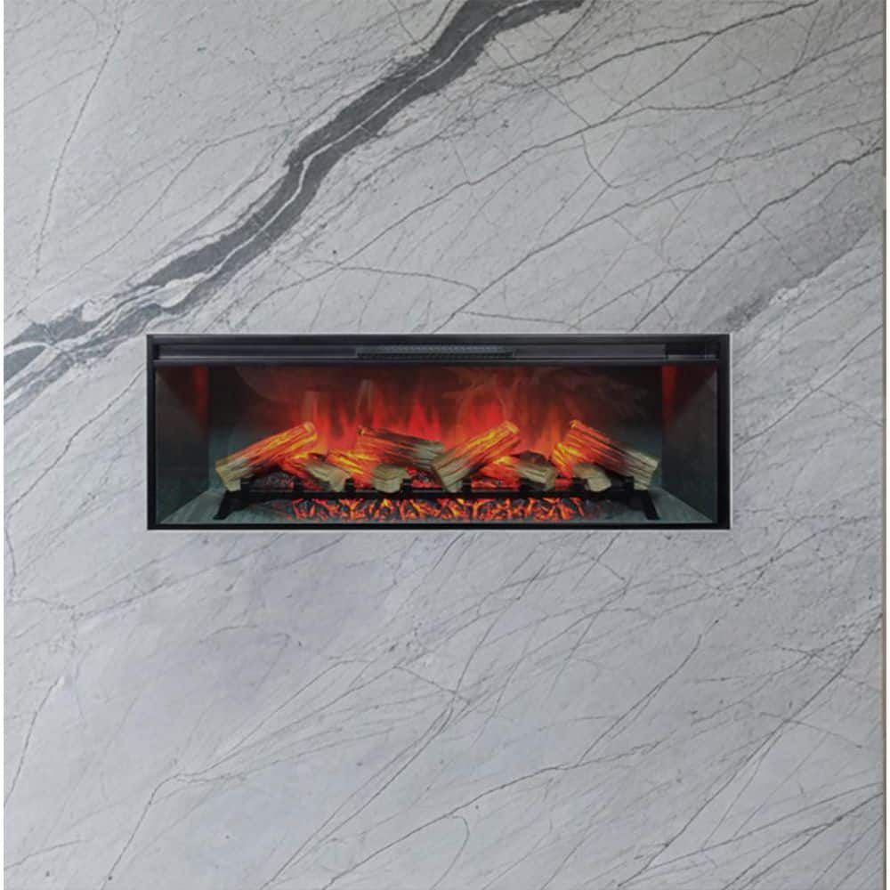 Modern Ember Uptown 42 in. Concrete Smart Electric Fireplace Insert ...