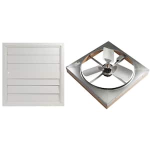 Hessaire 5895 CFM Shutter Exhaust Fan Wall Mounted, 30 in. Propeller ...