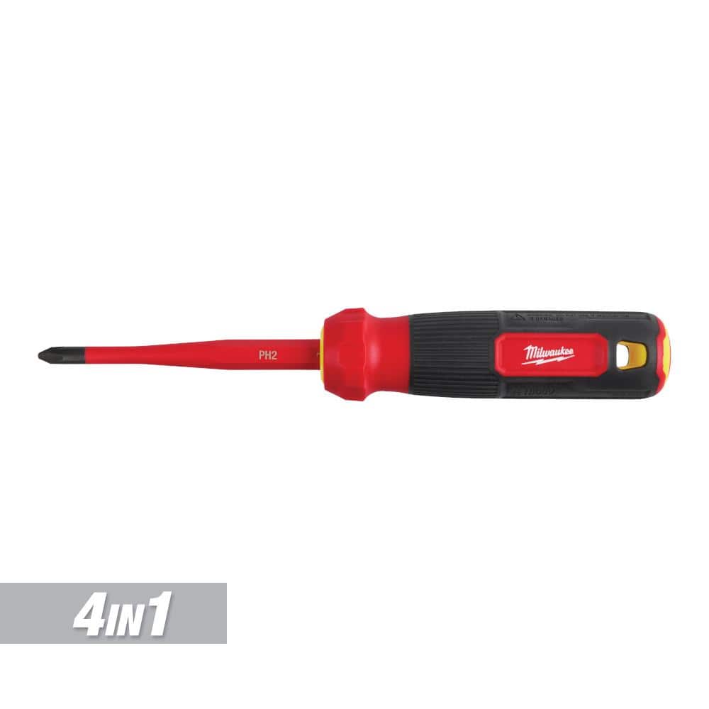 Milwaukee 4-in-1 1000V Insulated Slim-Tip Multi-Bit Screwdriver 48-22 ...
