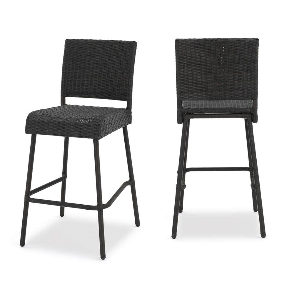 Tatayosi Wicker Outdoors Barstools - Set of 2, Dark Brown P-DJ-59265 ...