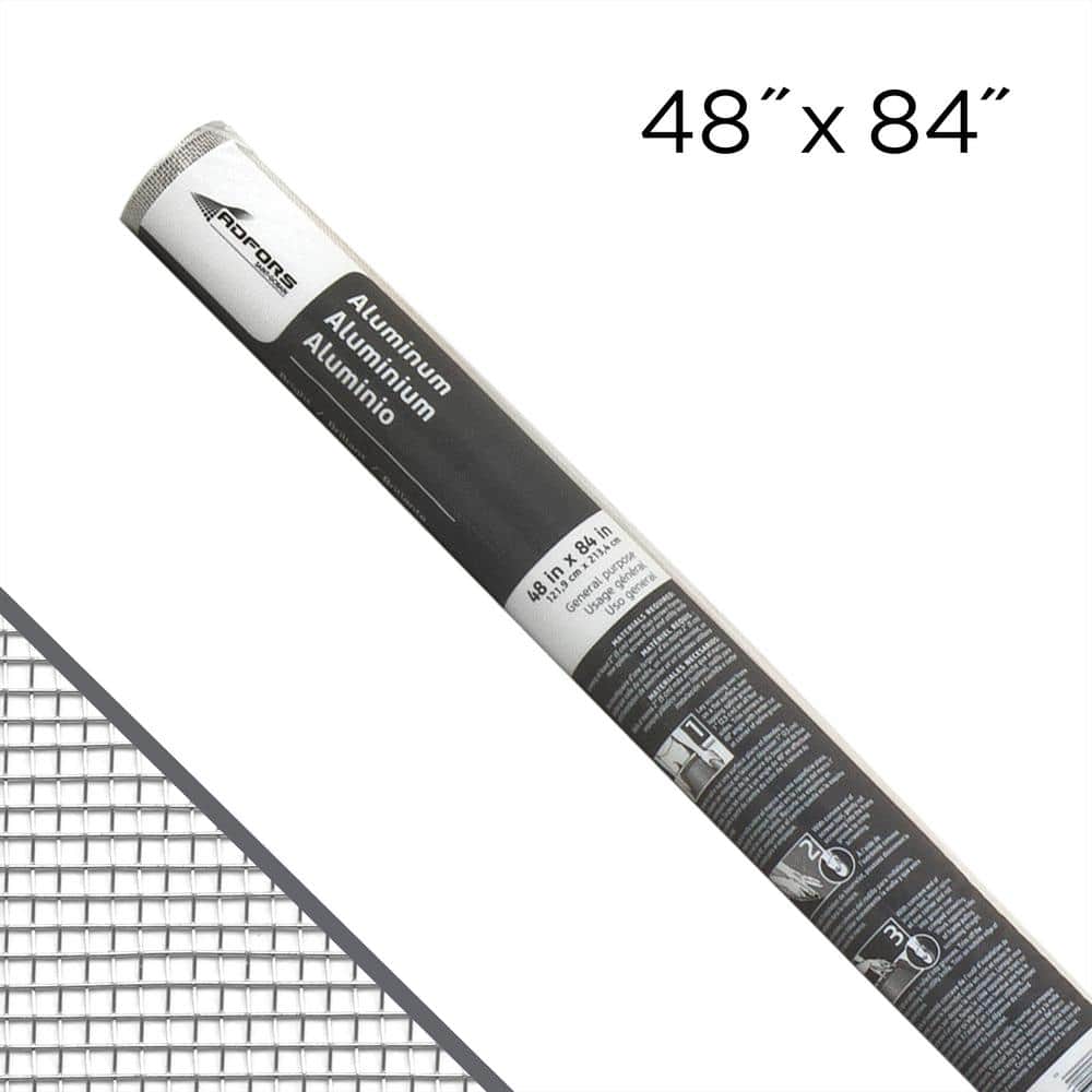 Saint-Gobain ADFORS 48 in. x 84 in. Bright Aluminum Screen Roll for ...