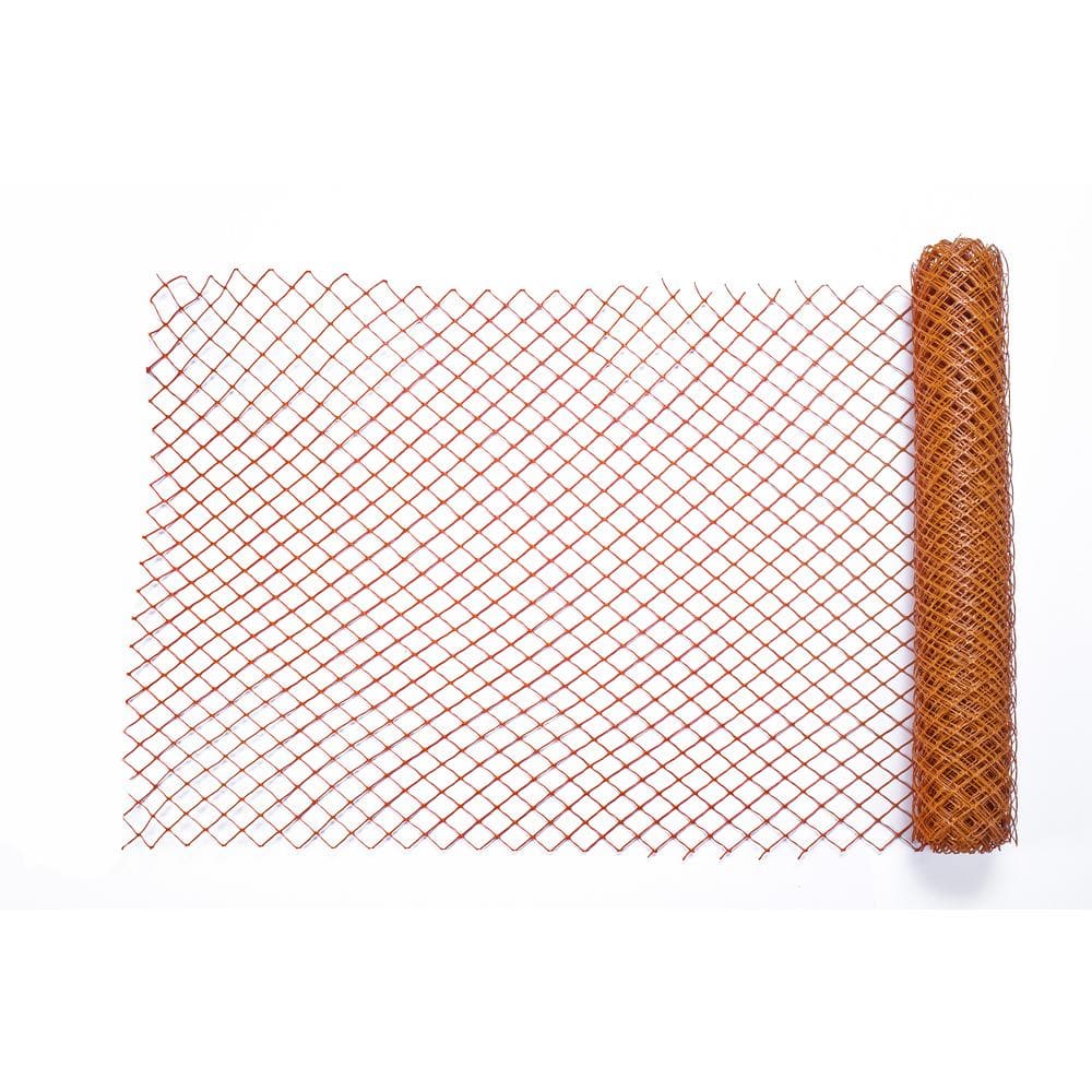 HDX 4 ft. x 50 ft. Orange Heavy Duty Diamond Link Fence 14988-45-48 ...