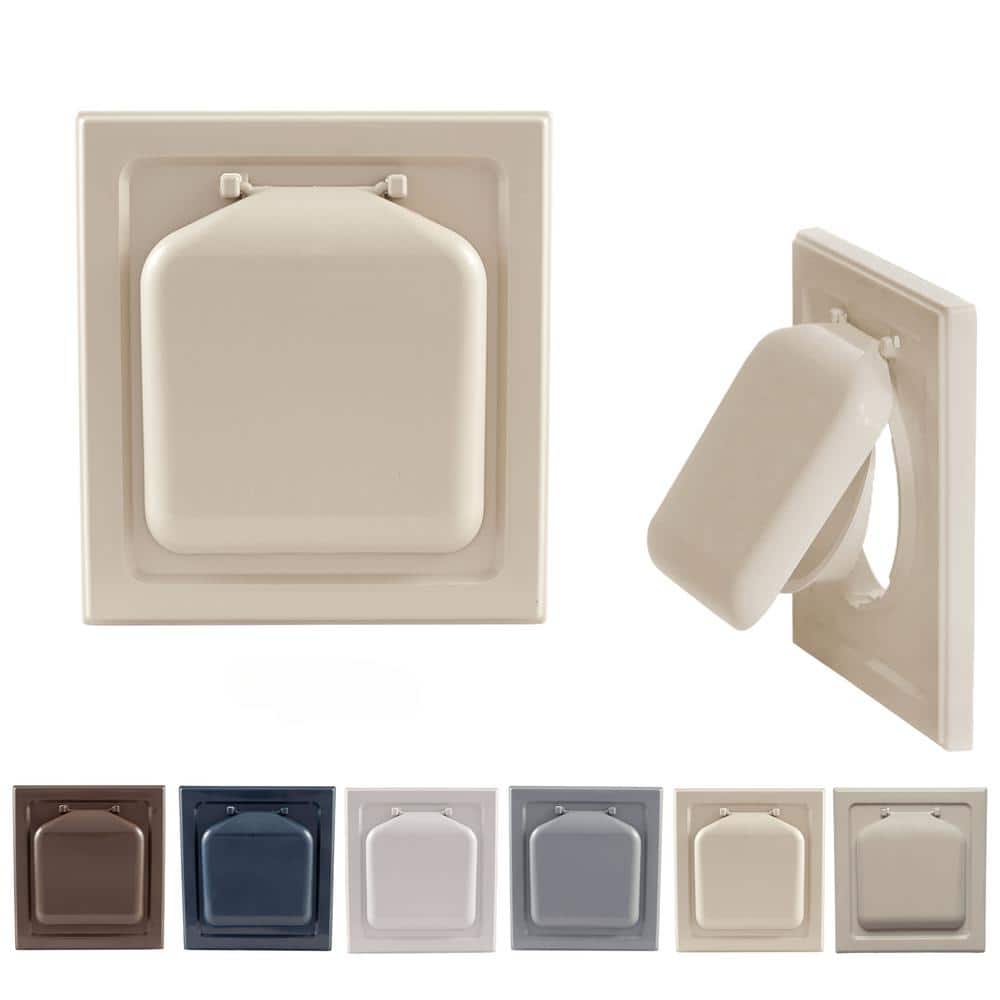 NO-PEST VENT 4 in. Wide-Mount Dual Door Wall Vent in Tan NPWRT - The ...