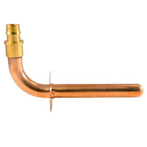 PLUMBFLEX 8 in. x 3/4 in. PEX Copper Stub Out 90° Elbow with Wall Flange P34-SO8F - The Home Depot