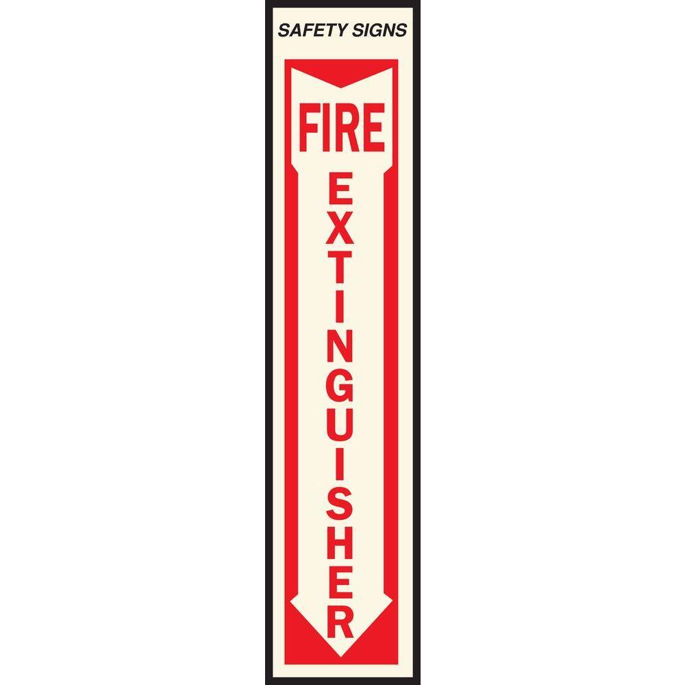 HY-KO 19 in. x 4 in. Vinyl Glow-in-the-Dark Fire Extinguisher Vertical ...