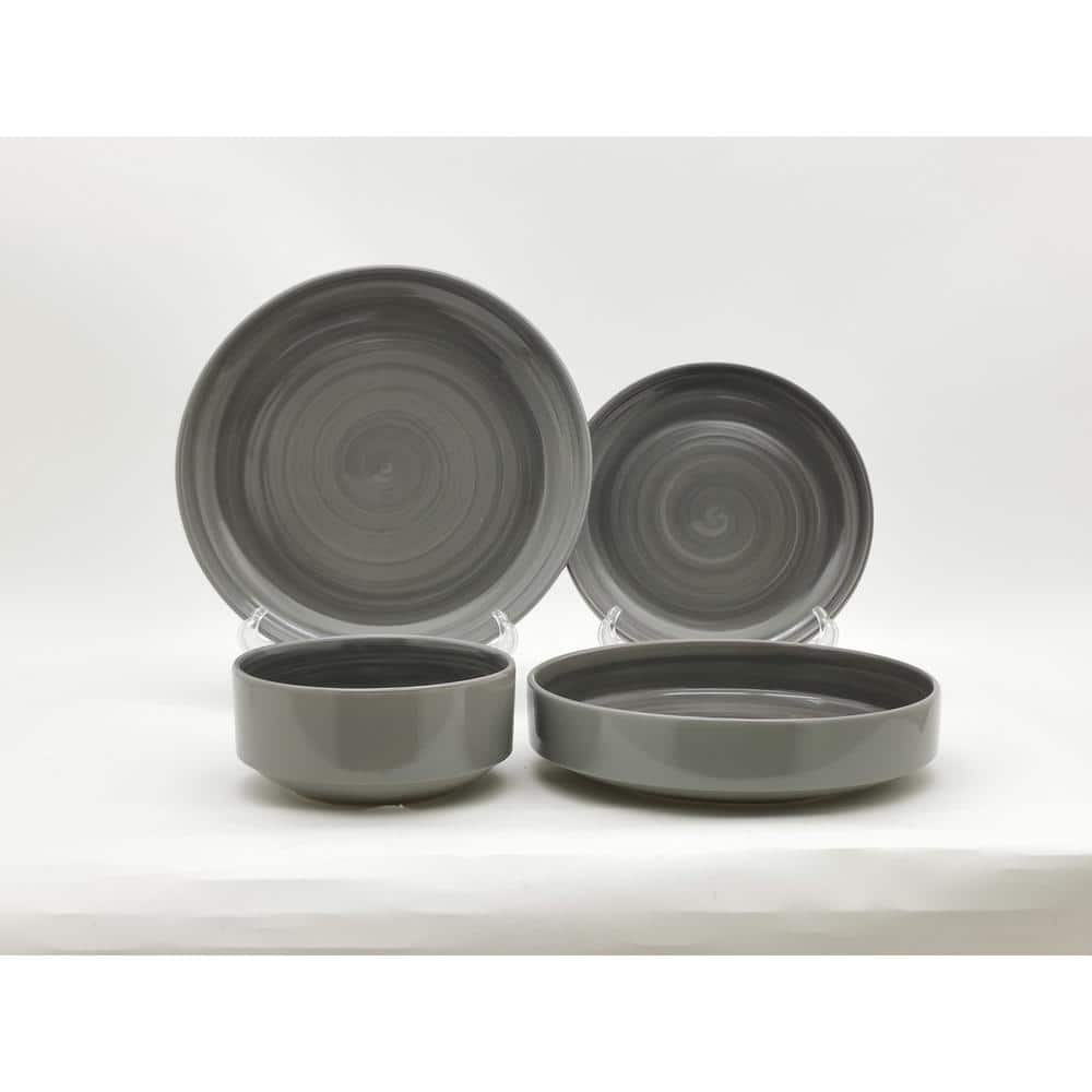 Home Decorators Collection Chastain Swirl 16-Piece Stoneware Dinnerware ...