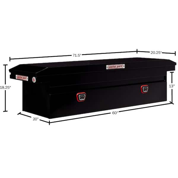 Weather Guard 72 in. Gloss Black Steel Full Size Low Profile Crossover Truck Tool Box 120 5 04 The Home Depot