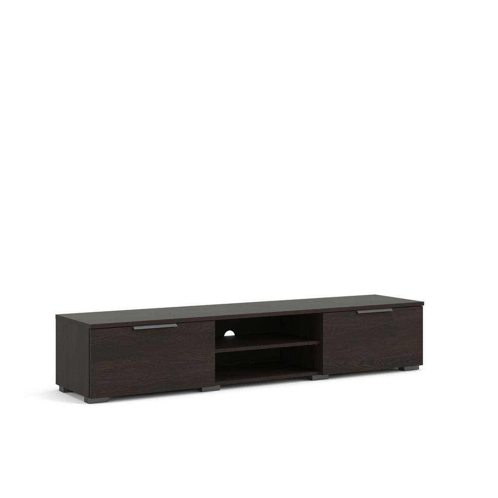 Tvilum Match 2 Drawer TV Stand with 2 Shelves, Dark Chocolate
