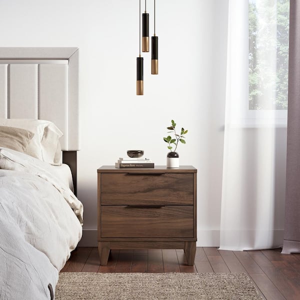 Boyd Sleep Mackay Modern 2 Drawer Nightstand Walnut