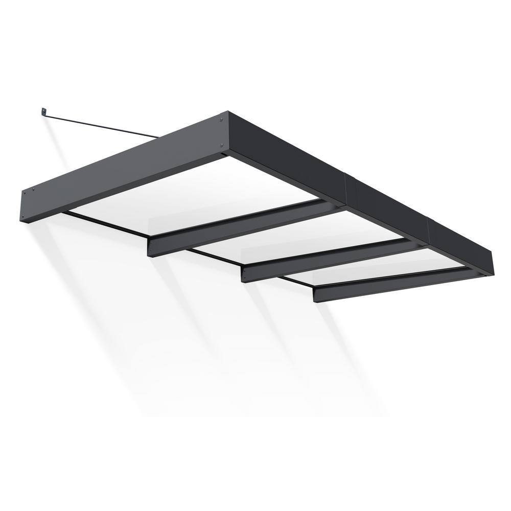 CANOPIA by PALRAM Sophia 5 ft x 10 ft. Gray/White Opal Door and Window ...