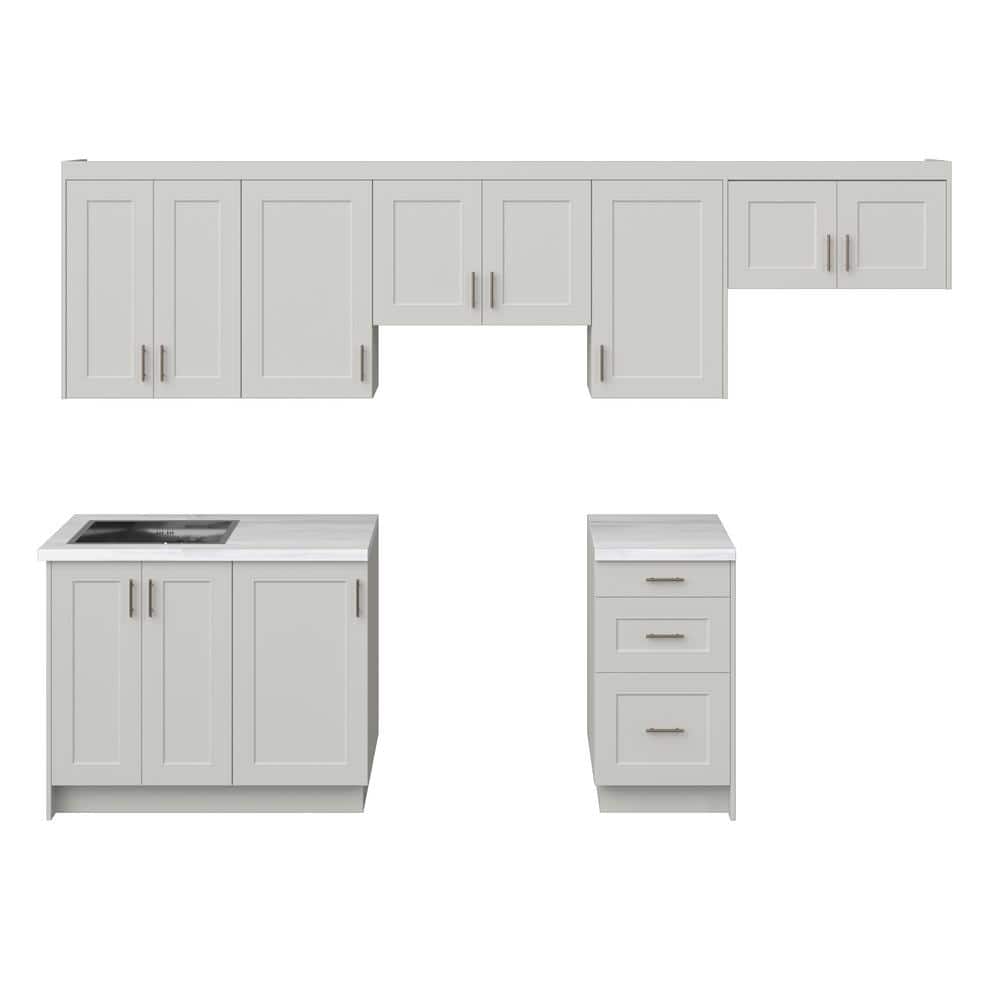 J COLLECTION Galveston 122 in. W x 24 in. D x 84.5 in. H Assembled ...