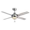 48 in. Indoor Silver Industrial Ceiling Fan Light Kit, Crystal Ceiling ...