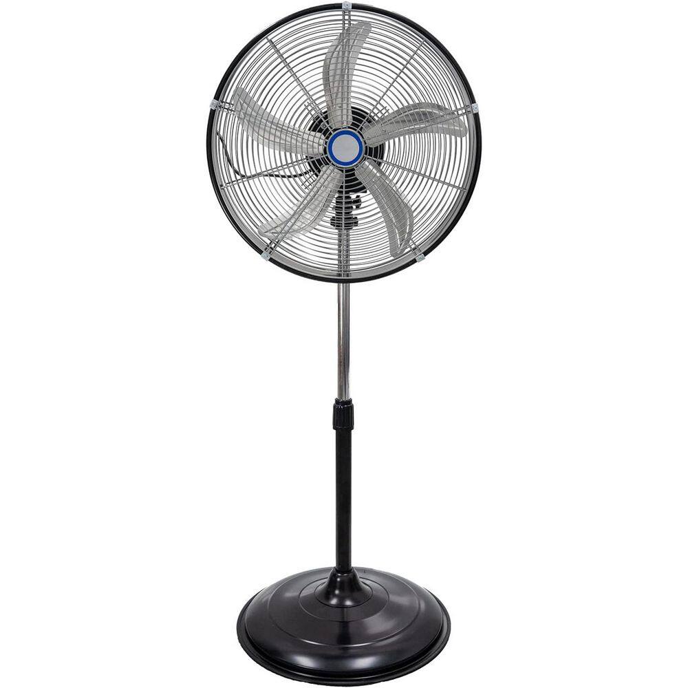Edendirect 20 in. 3 Speeds Portable High Velocity Pedestal Oscillating Fan in Yellow with 80 ...
