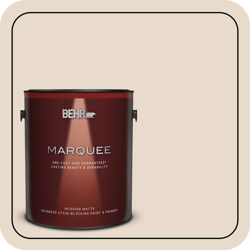 BEHR MARQUEE 1 gal. #N240-1 Cascade Beige Matte Interior Paint & Primer ...