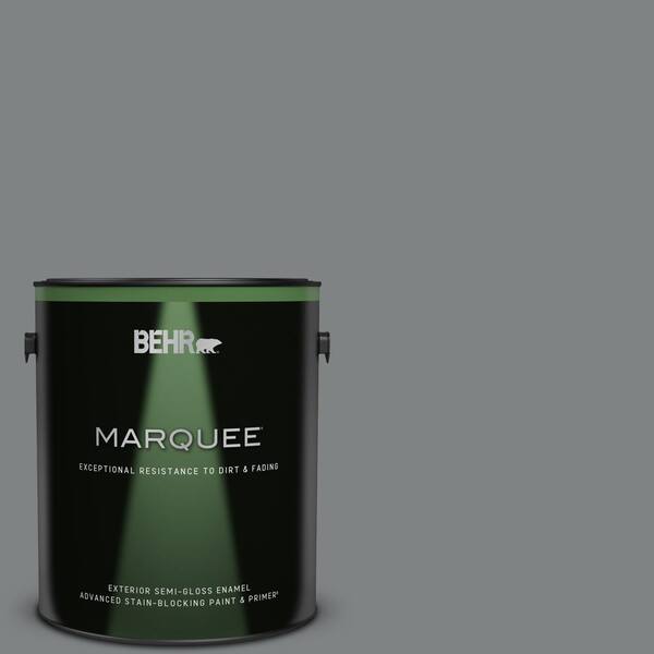 BEHR MARQUEE 1 gal. #PPU26-03 Legendary Gray Semi-Gloss Enamel Exterior ...