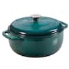 Lodge Enamelware 6 qt. Round Cast Iron Dutch Oven in Lagoon Blue with ...