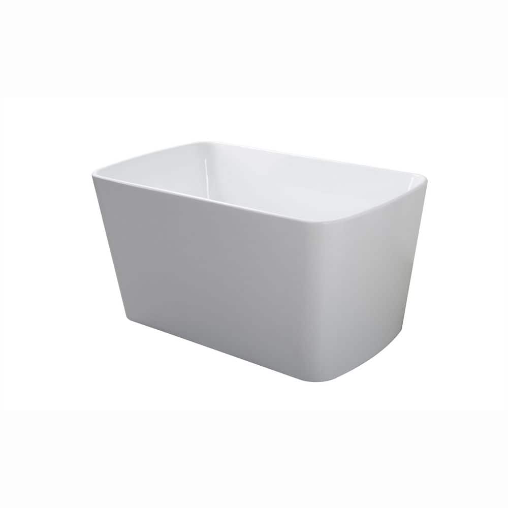 LIVACA 49.02 in. x 27.95 in. Japanese Soaking Acrylic Freestanding ...