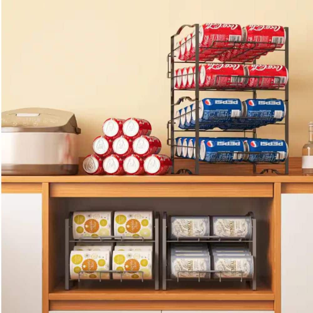 Tahanbath 4 Tiers Can Organizer Rack, 48 Cans Soda Can Dispenser ...