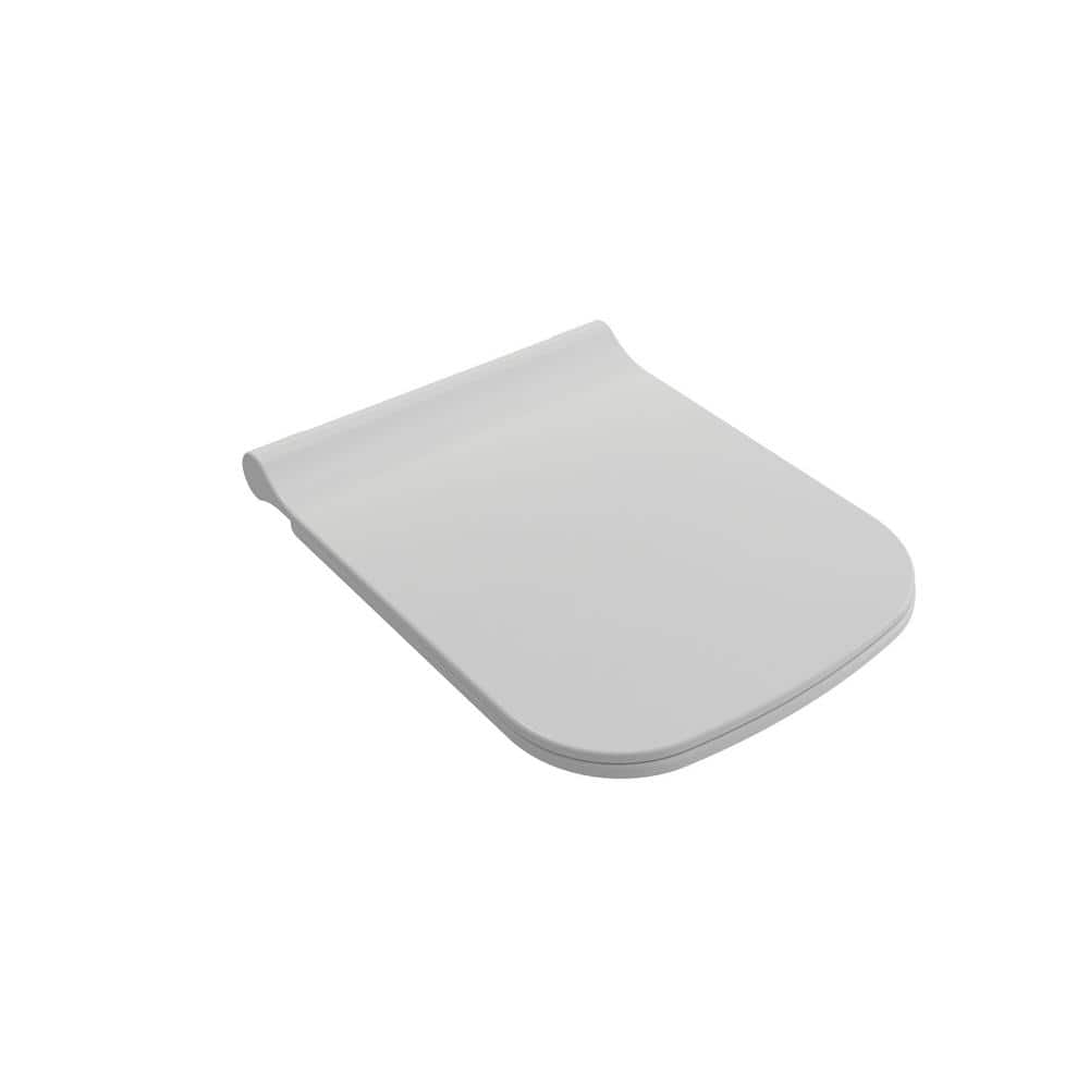 BOCCHI Firenze Square Soft- Closed Front Toilet Seat in. Matte White ...